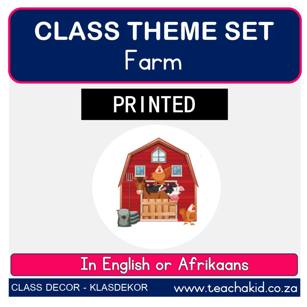 Farm class theme set (printed) - Teachakid