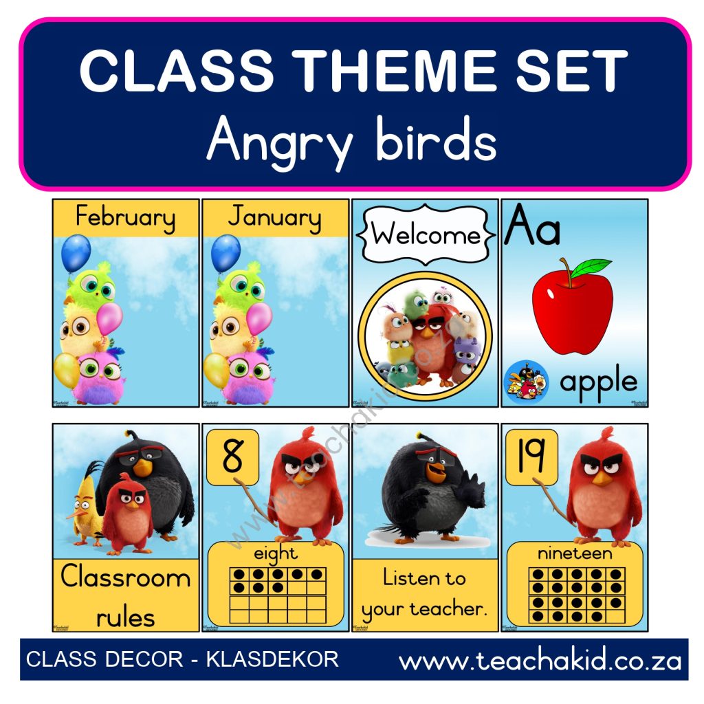 Angry Birds class theme set (printed) - Teachakid
