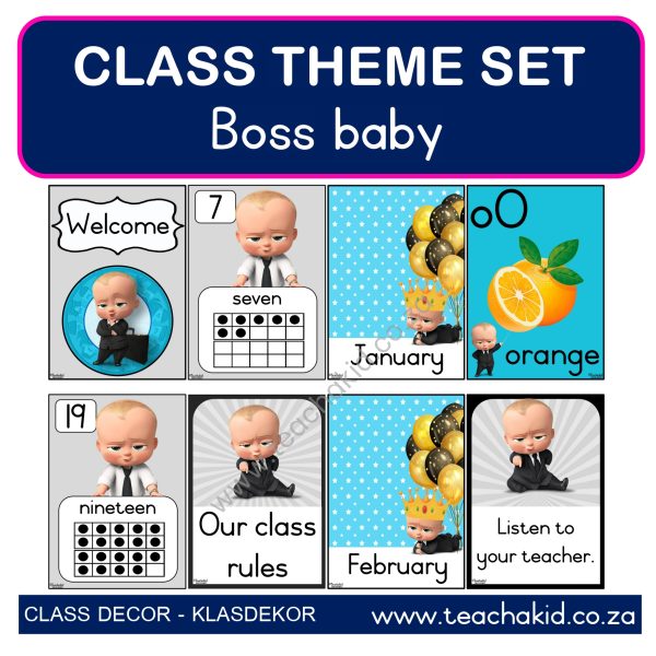 Boss Baby blue class theme set (printed) - Teachakid