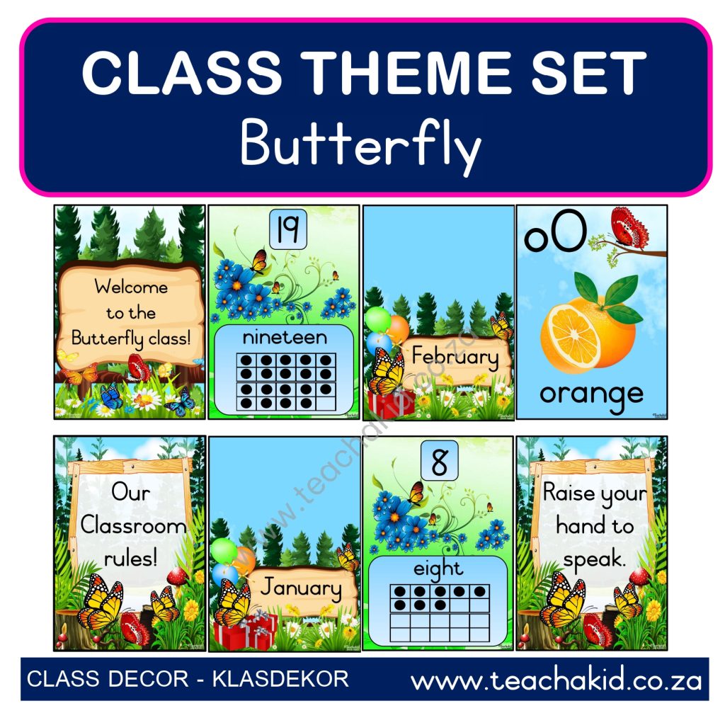 Butterfly class theme set (printed) - Teachakid