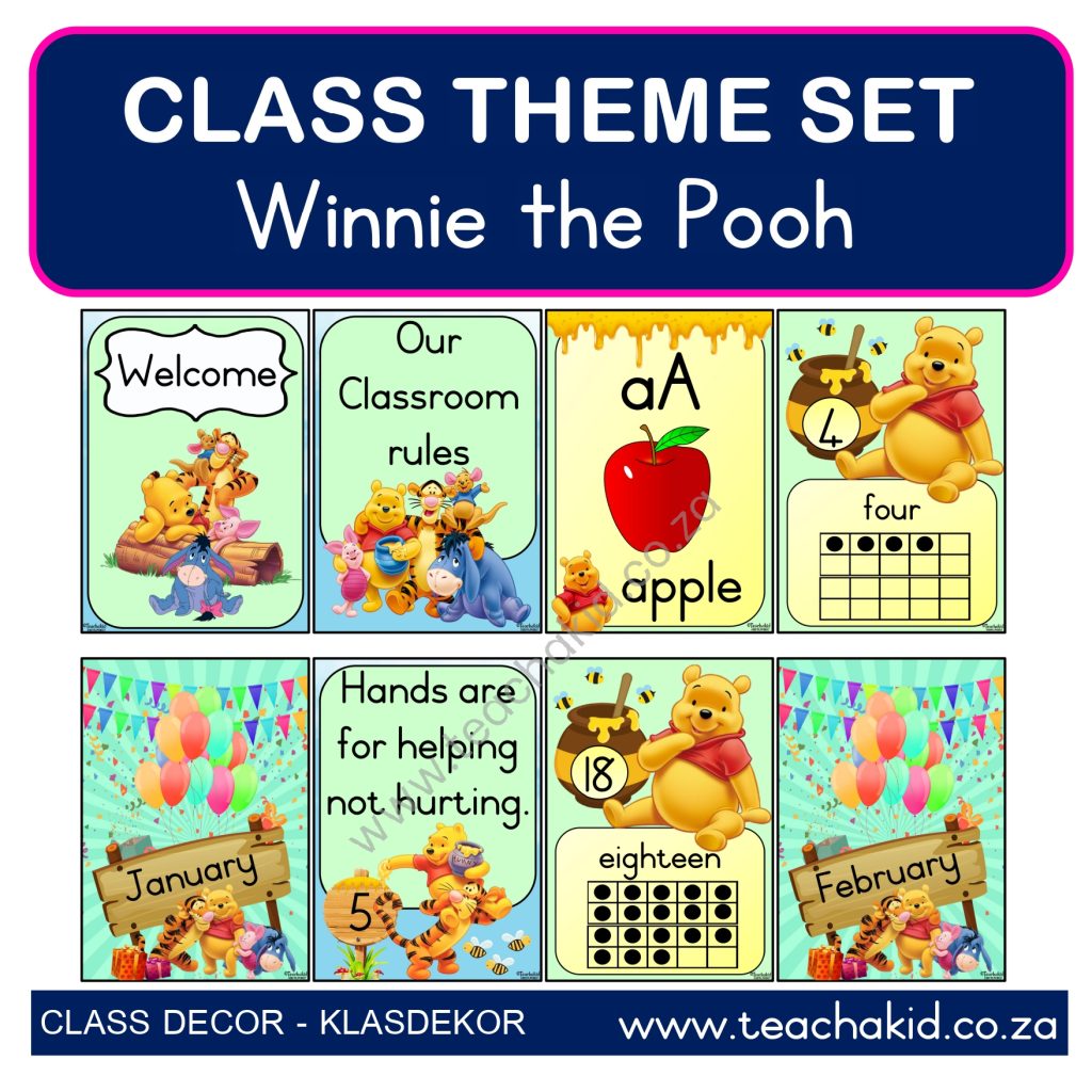Winnie the Pooh class theme set (printed) - Teachakid