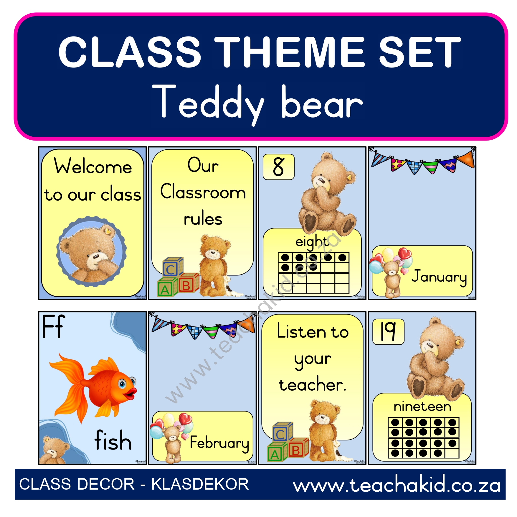 Teddy bear class theme set (PDF) - Teachakid