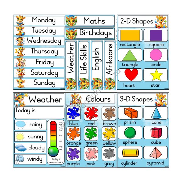 Giraffe 1 class theme set (PDF) - Teachakid