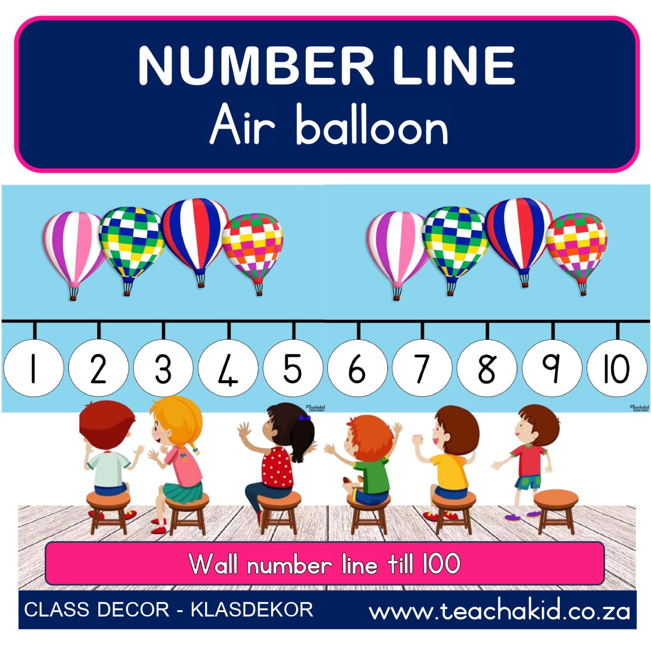 Air balloon – number line to 100 (PDF) - Teachakid
