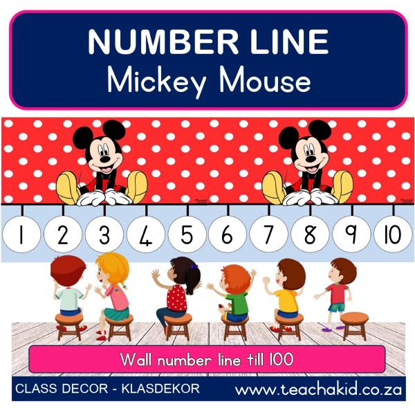 Mickey Mouse – number line to 100 (PDF) - Teachakid