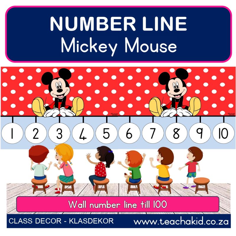Mickey Mouse – number line to 100 (PDF) - Teachakid