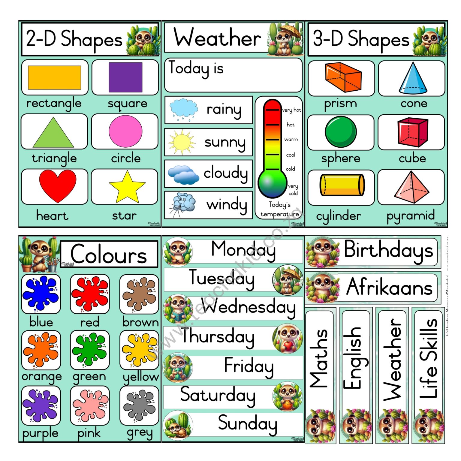 African mongoose – class theme set (printed) - Teachakid