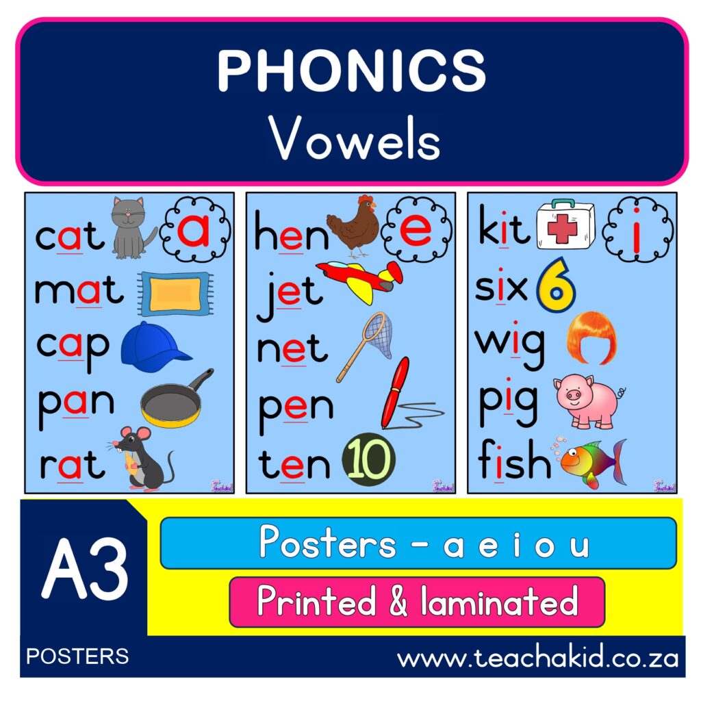 Poster package: Vowels (printed) - Teachakid