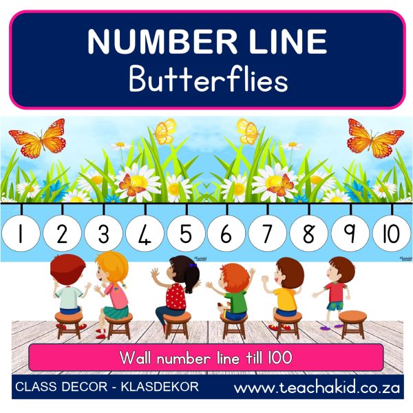 Butterfly – number line to 100 (PDF) - Teachakid