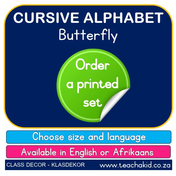 Butterfly – cursive alphabet (printed) - Teachakid