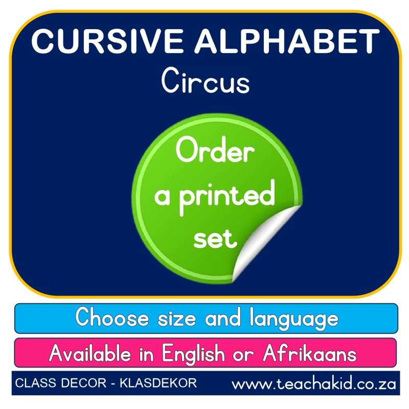 Circus – cursive alphabet (printed) - Teachakid