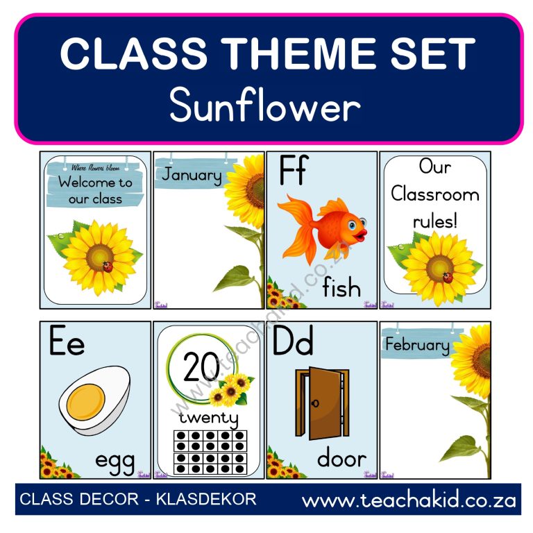 Sunflower class theme set (printed) - Teachakid