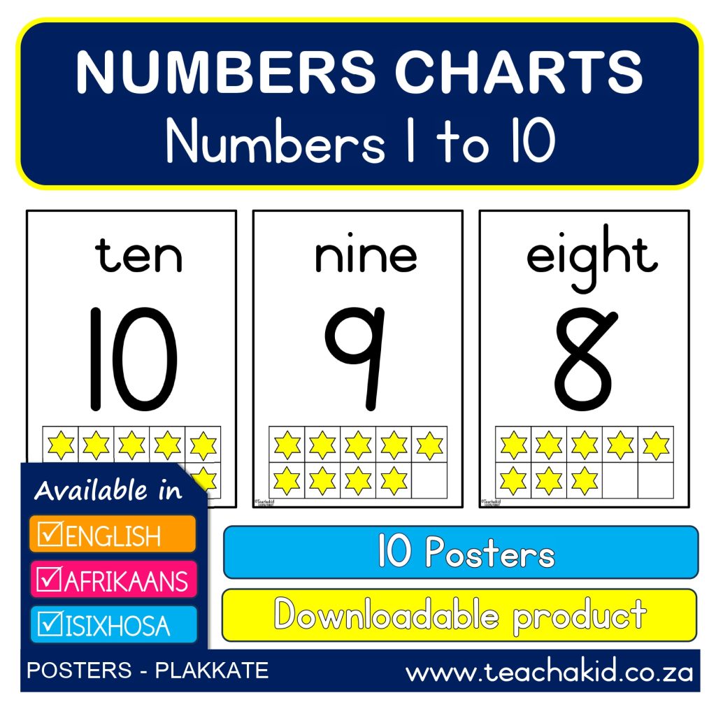 Number charts 1-10 (PDF) - Teachakid